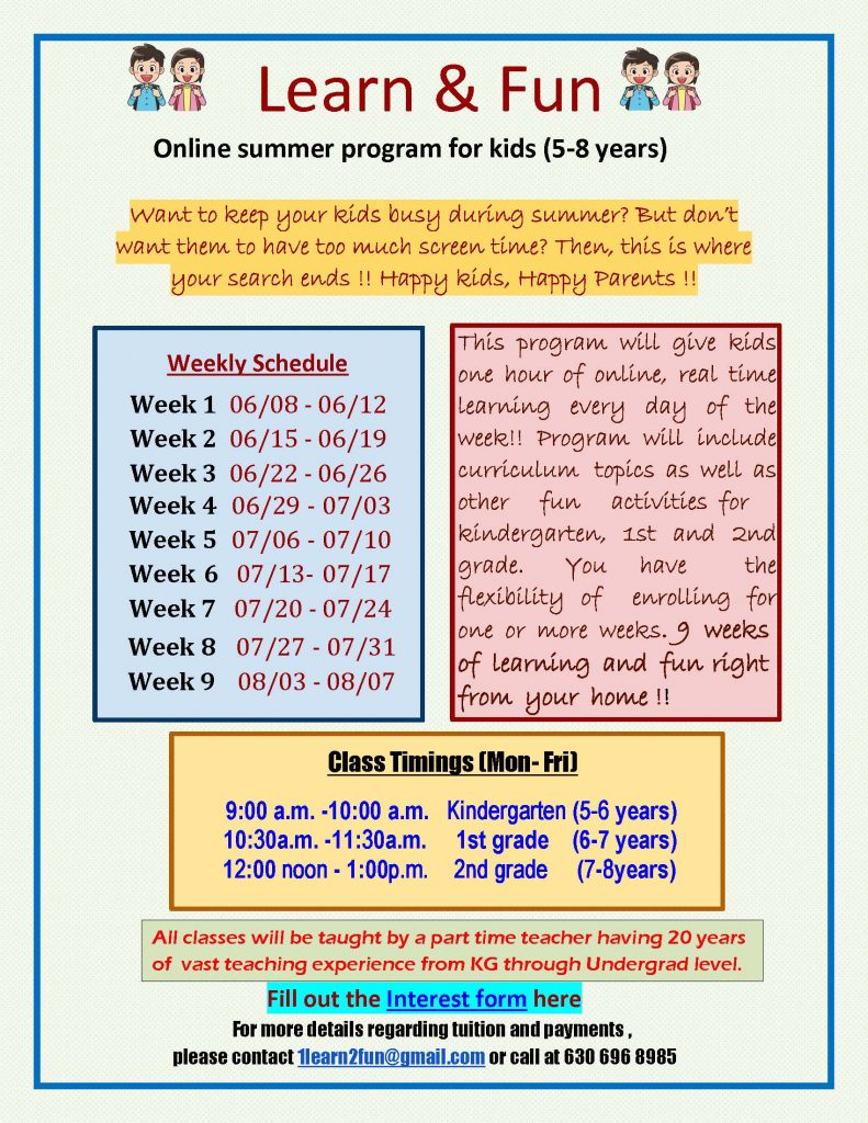 Learn & Fun Summer Classes | Connecting people in San Ramon, Dublin ...